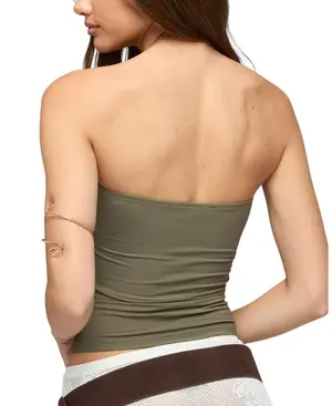 EDIKTED Gilly Tie Waist Strapless Top