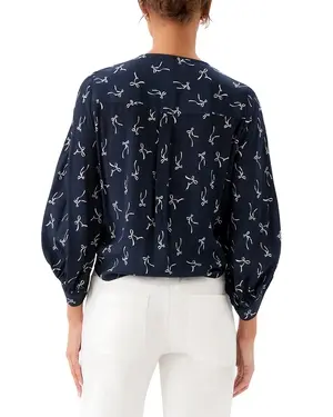 Karen Kane Blouson Sleeve Tie Front Top