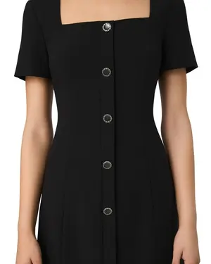 French Connection Azra Button Front Short Sleeve Mini Dress