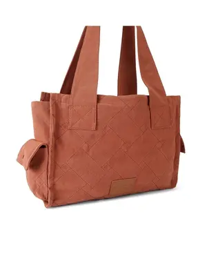 Kurt Geiger Celia Quilted Canvas Tote - Rust/copper