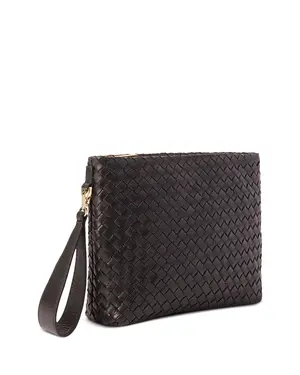 Whistles Avah Woven Leather Clutch