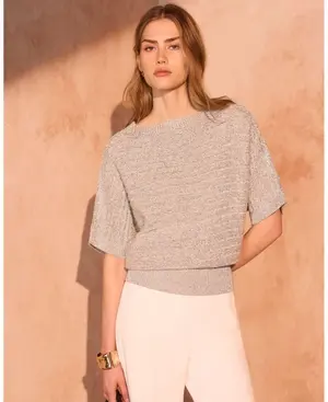 Mint Velvet Metallic Batwing Knit Top