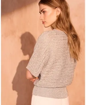 Mint Velvet Metallic Batwing Knit Top