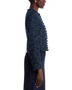 Lafayette 148 New York Crocheted Pom Pom Jacket