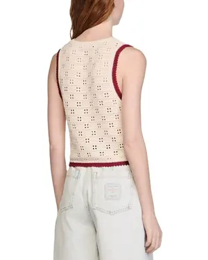 Sandro Crochet Style Cardigan