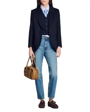 Sandro Ezmehralda Suede Crossbody Bag