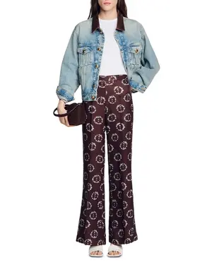 Sandro Floral Print Floaty Pants