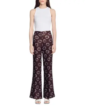 Sandro Floral Print Floaty Pants