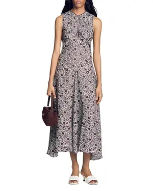 Sandro Daisy Print Maxi Dress - Brown
