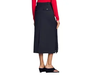 Sandro Long Mixed Material Lace Skirt
