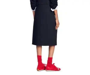 Sandro Mid Length Slit Wool Skirt