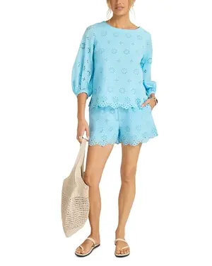 MATTY M Nala Scalloped Eyelet Shorts