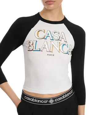 Casablanca Pima Jersey Baseball Tee