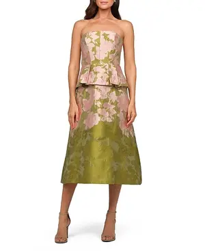 KAY UNGER Imogen Tea Length Dress - Lime Multi