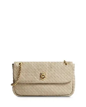 Bottega Veneta Madison Intrecciato Leather Shoulder Bag - Ecru/muse Brass