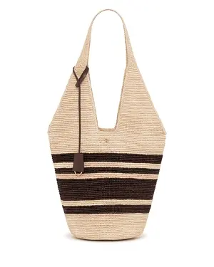 ANINE BING Leah Stripes Raffia Hobo Bag - Multi