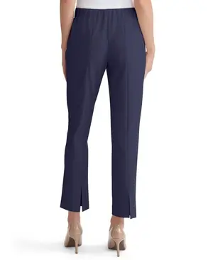 Ming Wang Plus Stretch Deco Crepe Straight Leg Pants