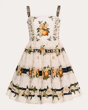 Agua Bendita Lima Valle Cotton Tiered Mini Dress