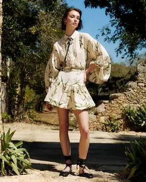 Agua Bendita Agar Azucar Linen Billowed Blouse