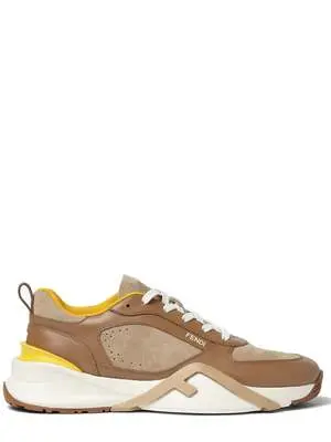 Fendi FENDI "Theces" Sneakers With Wave Sole Marrone