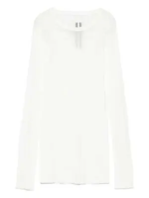 Rick Owens Ribbed Long Sleeve T-shirt For - White