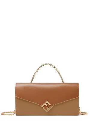 Fendi Mini Geometric Crossbody Bag With Diagonal Logo Height 9.5cm, Width 19cm