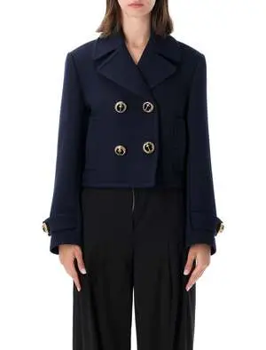 Balenciaga Double-breasted Wool Coat - Blu