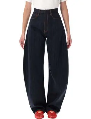 Alaïa Wide Leg Jeans With Wool Lining