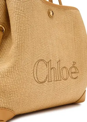Chloé Embroidered Raffia Tote Bag