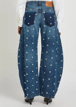 A.W.A.K.E. Mode Stud-embellished Barrel-leg Jeans