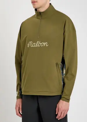 MALBON Tour Divot Logo Camouflage Half-zip Stretch-jersey Jacket