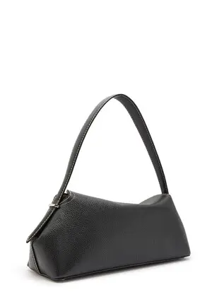 TOTEME T-lock Grained Leather Shoulder Bag - Black