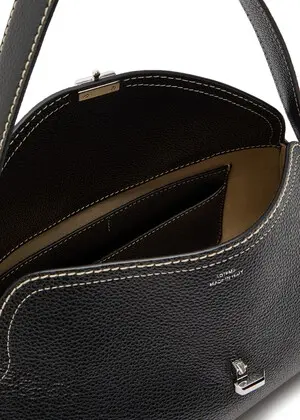 TOTEME T-lock Grained Leather Shoulder Bag - Black