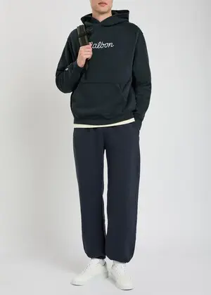 MALBON Embroidered Logo Cotton Hoodie