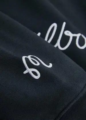 MALBON Embroidered Logo Cotton Hoodie