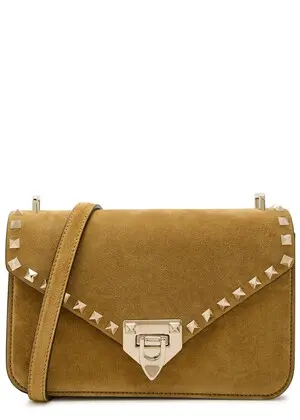 Valentino Garavani Rockstud Small Suede Shoulder Bag