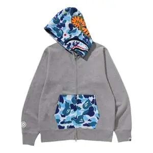 A BATHING APE Abc Camo Shark Full Zip Hoodie - Gray