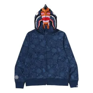 A BATHING APE Japanese Art Camo Double Tiger Shark Full Zip Hoodie