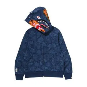 A BATHING APE Japanese Art Camo Double Tiger Shark Full Zip Hoodie