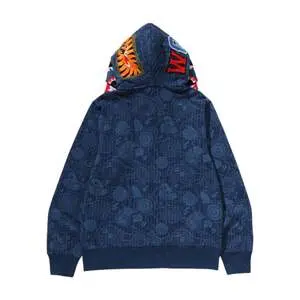 A BATHING APE Japanese Art Camo Double Tiger Shark Full Zip Hoodie