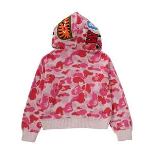 A BATHING APE Camo Towel Jacquard Shark Full Zip Hoodie