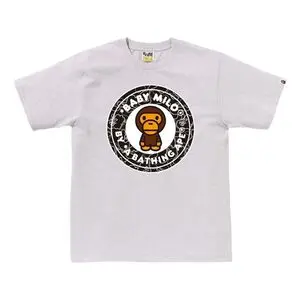 A BATHING APE Neon Camo Milo Busy Works T-shirt - Grey