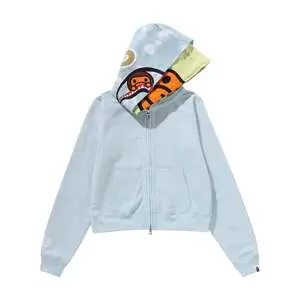 A BATHING APE Milo Shark Cropped Full Zip Double Hoodie
