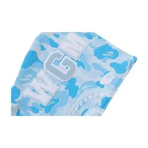 A BATHING APE Full Zip Hoodie With Camouflage Print And Shark Detail - Sax