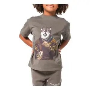 HOUSE OF CENMAR Wolf Print T-shirt - Grey