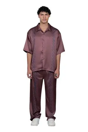 HOUSE OF CENMAR Satin Shirt With Cenmar Pattern