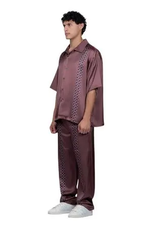 HOUSE OF CENMAR Satin Shirt With Cenmar Pattern