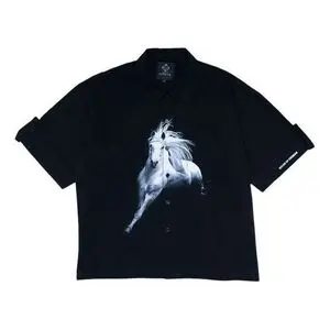 HOUSE OF CENMAR Shirt With Cenmar Horse Artwork - Black