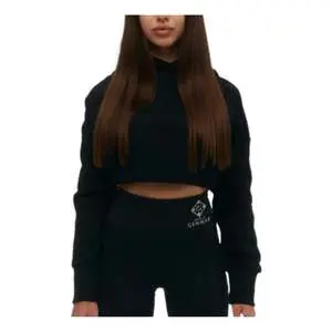 HOUSE OF CENMAR Cropped Hoodie - Black
