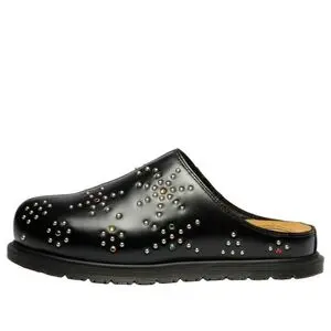 Dr. Martens San Leather Studded Mules - Black
